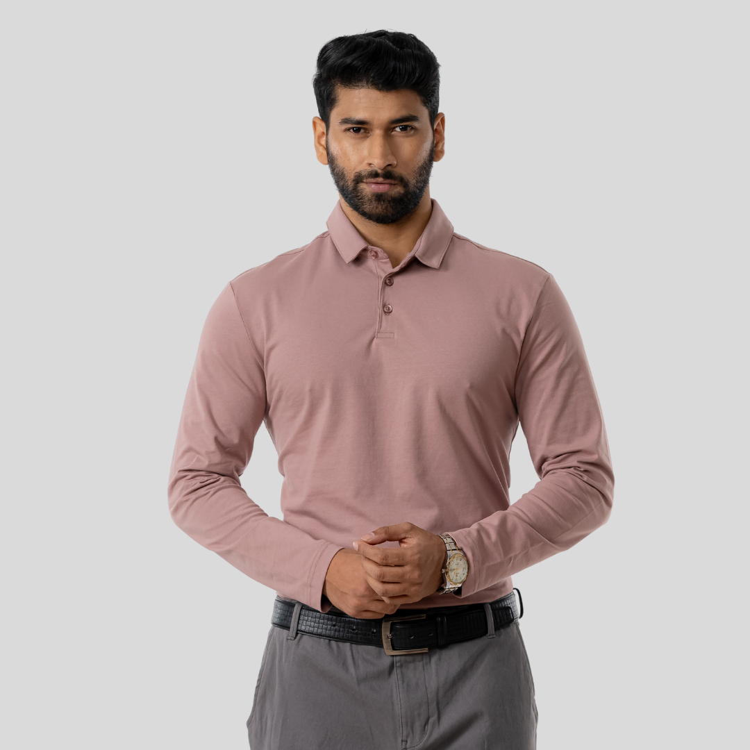 Men's Executive Full Sleeve Polo Plum – Comfystyle