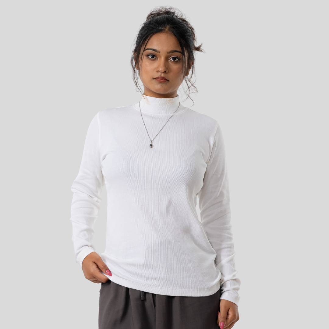 Women's T. Neck Bright White – Comfystyle