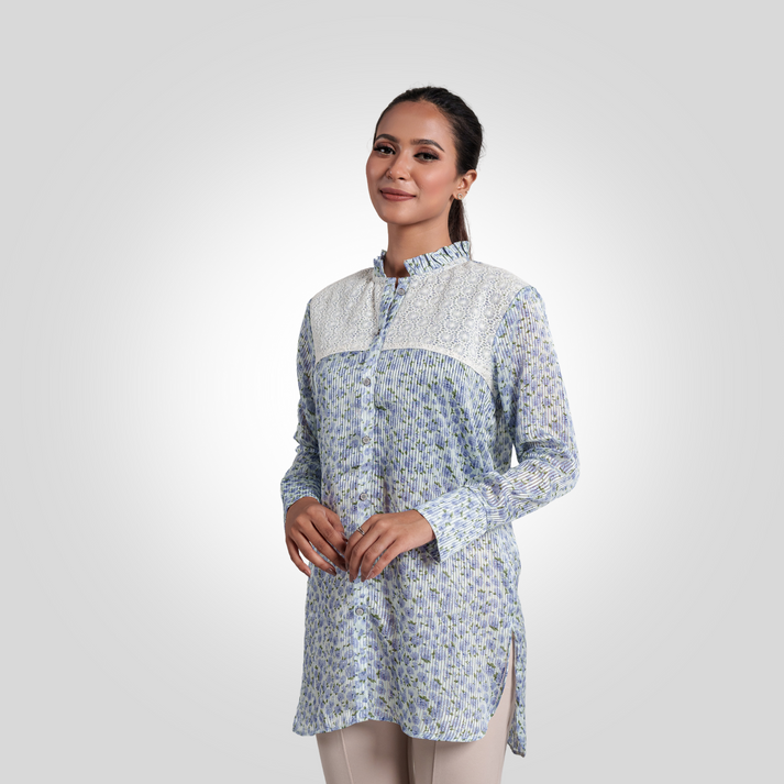 Women's Fancy Shirt Blue – Comfystyle