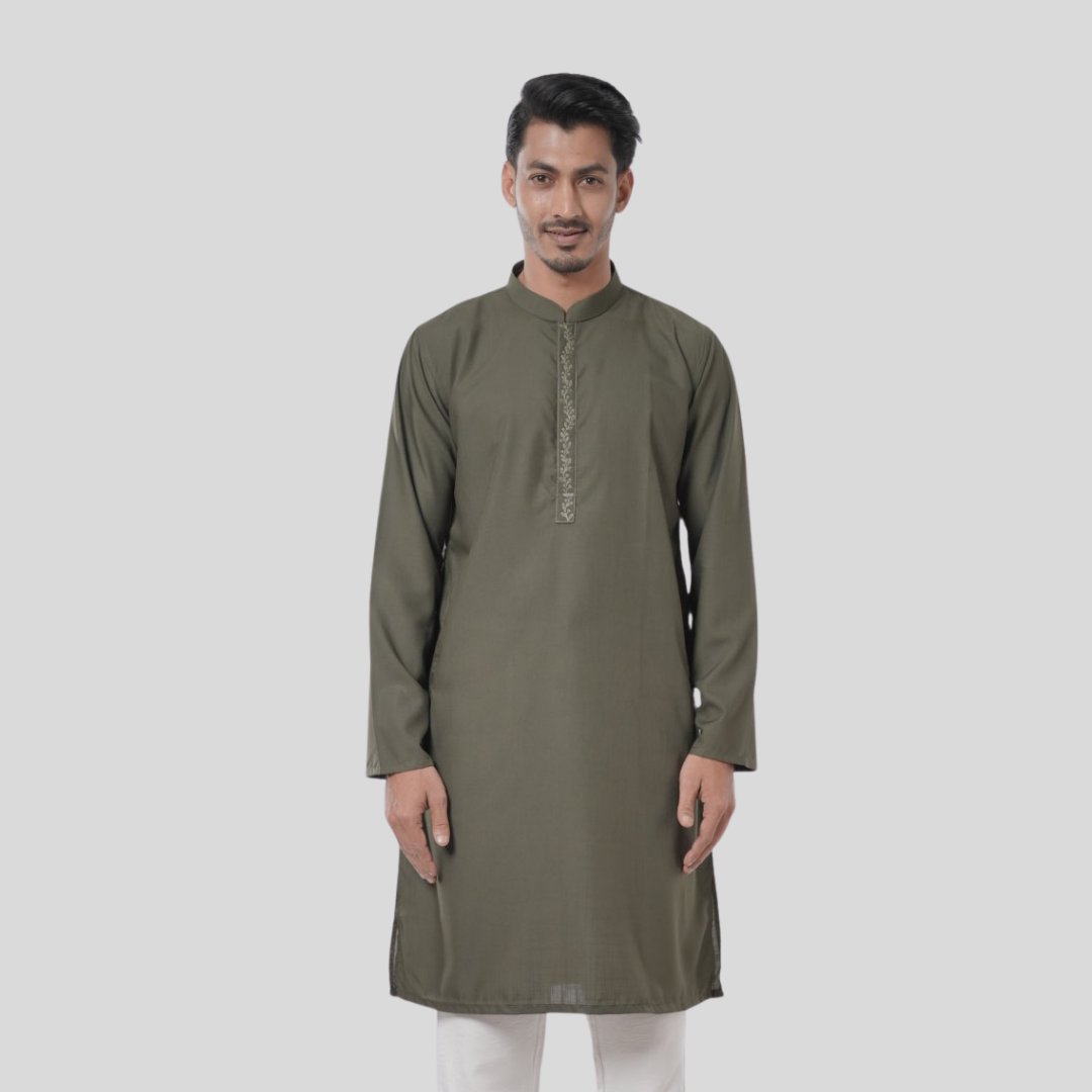 Tencel EMB Panjabi Olive – Comfystyle